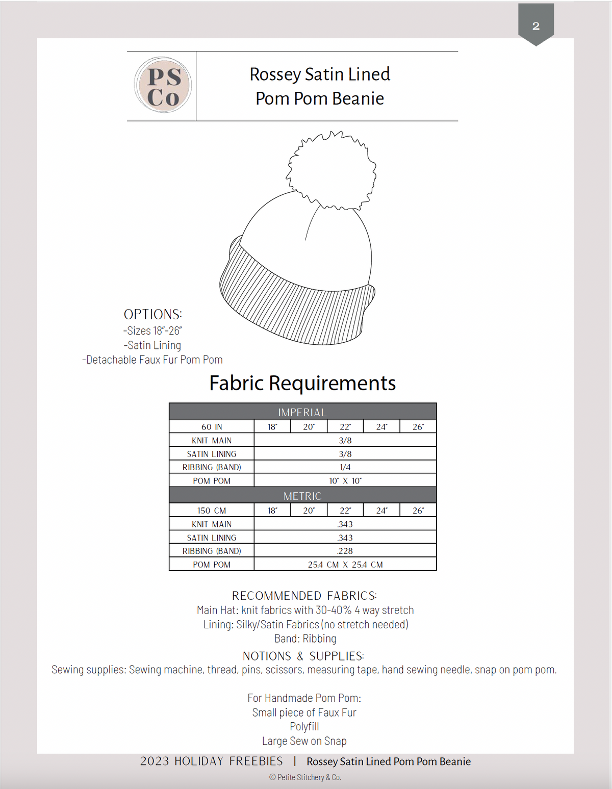 Rossey Satin Lined Pom Pom Beanie – Petite Stitchery