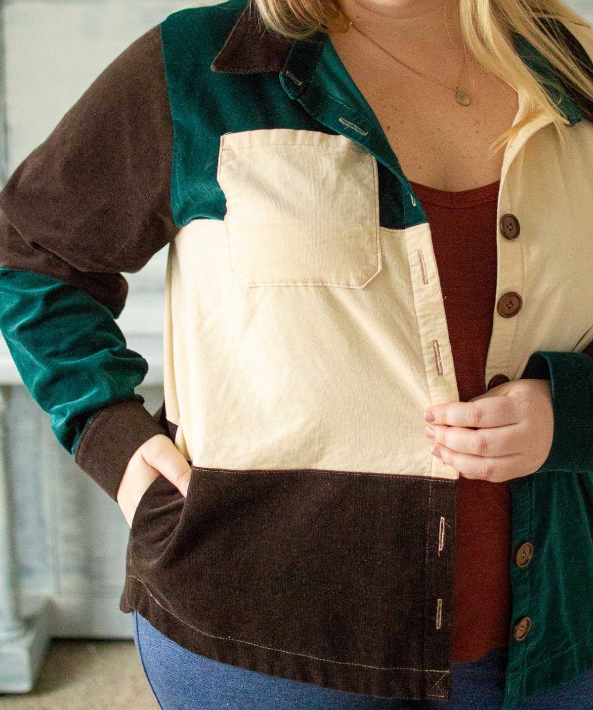 Adult Clay Colorblock Jacket – Petite Stitchery